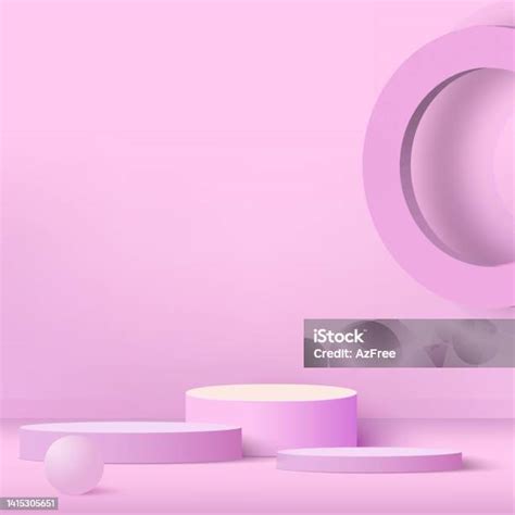 3d 핑크 컬러 연단과 최소한의 핑크 컬러 벽 장면 3d 연단 최소한의 추상적 인 배경 벡터 0명에 대한 스톡 벡터 아트 및