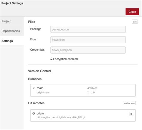 Node Red Projects Digital Domo