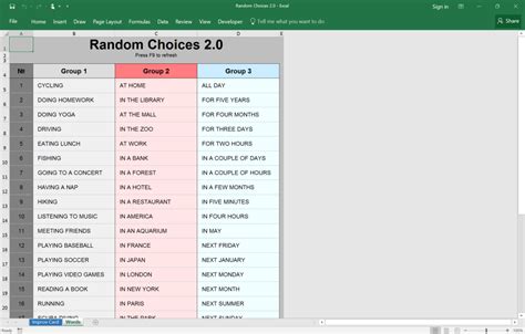 Random Choices 20 Using Excel As A Randomizer Tekhnologic