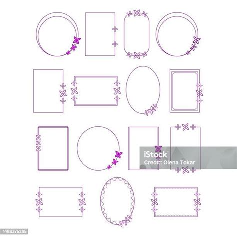 다양한 모양의 라인 아트 스타일 프레임 직사각형과 타원형의 미니멀리스트 프레임은 추상적 인 나비 잎으로 장식되어 있습니다 디자인