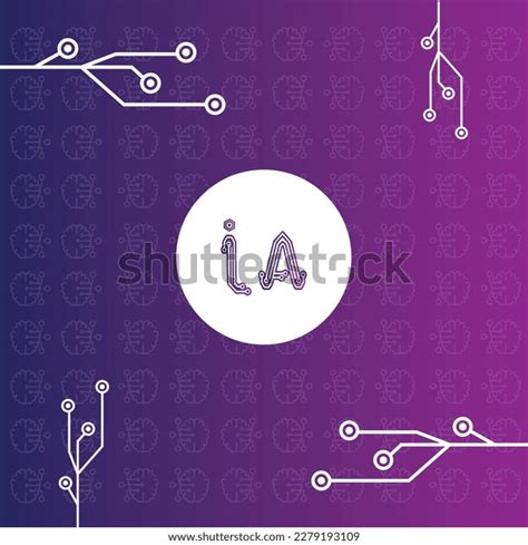 Artificial Intelligence Background Circuits Purple Stock Vector