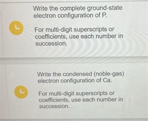 Solved Write The Complete Ground State Electron