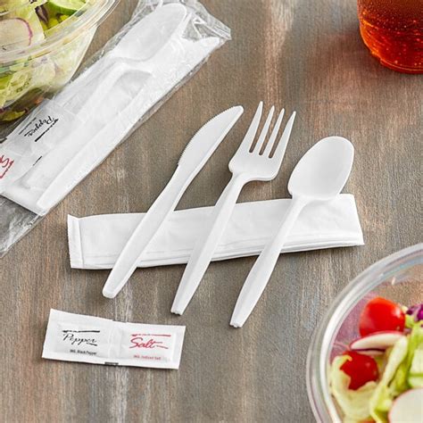 Dixie White Medium Weight Polypropylene Fork Knife Spoon Napkin