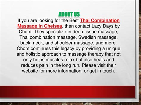 Ppt Best Thai Combination Massage In Chelsea Powerpoint Presentation