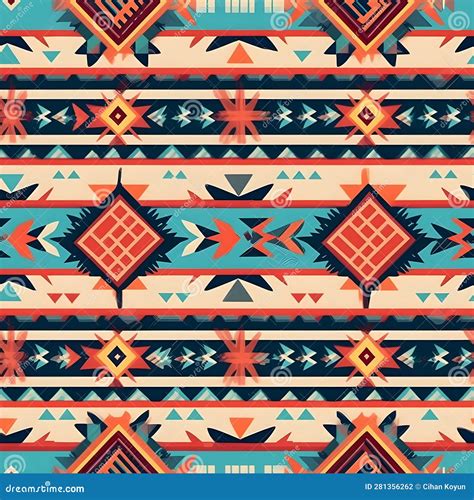 Find Equilibrium In Seamless Aztec Patterns Stock Illustration