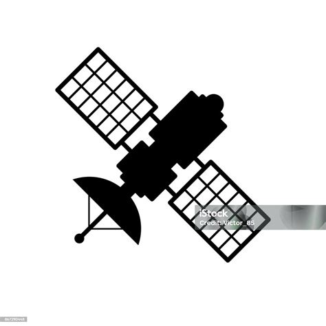 衛星アイコン黒でシンプルなアイコンが白い背景に分離されました 人工衛星のベクターアート素材や画像を多数ご用意 人工衛星 衛星通信用