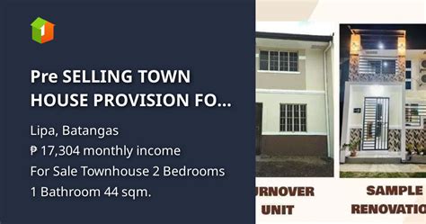Pre Selling Town House Provision For 2 Bedrooms In Lipa City House And