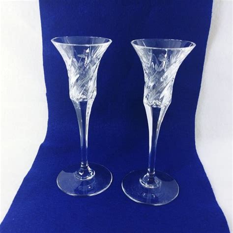 Unbranded Dining Sherry Cordial Glass Crystal Swirl Etched Floral