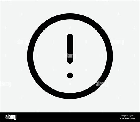 Warning Circle Line Icon Warn Exclamation Mark Round Outline Sign