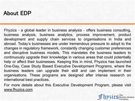 Executive Development Programs Edp Pptx Business Administration