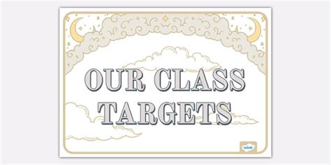 Celestial Themed Our Class Targets Display Poster Twinkl