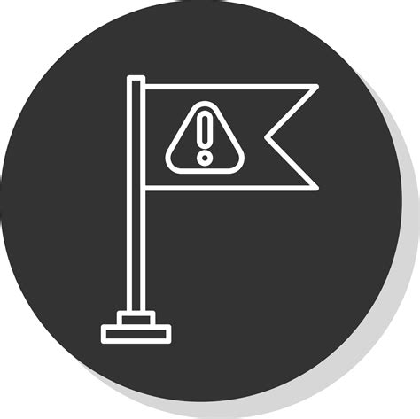 Warning Flag Line Grey Icon 39331663 Vector Art At Vecteezy