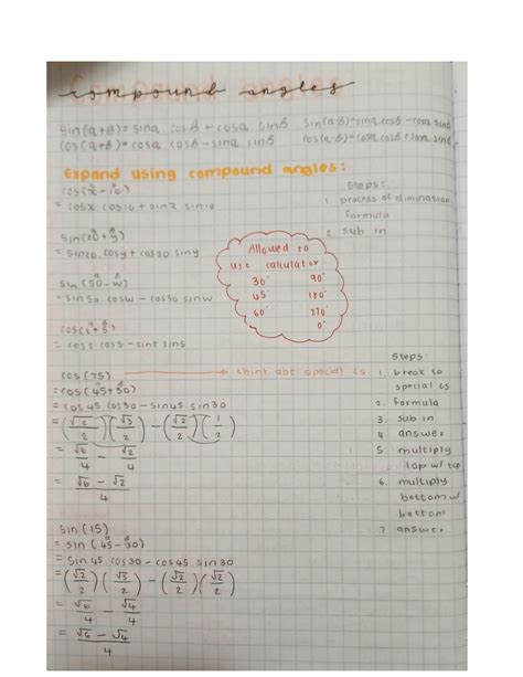 Solution Trigonometry Compound Angles Studypool
