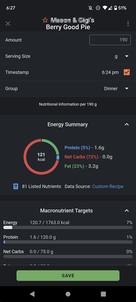 Recipe Isnt Counting Carbs In Diary — Welcome To The Cronometer Community
