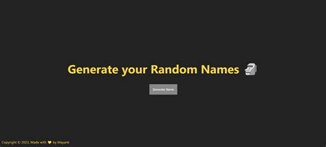 GitHub Mayank Sharma17 Random Name Generator Generate Random Names