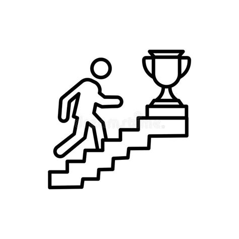 Businessman Run Column Column To Win Trophy Stock Illustrations 4