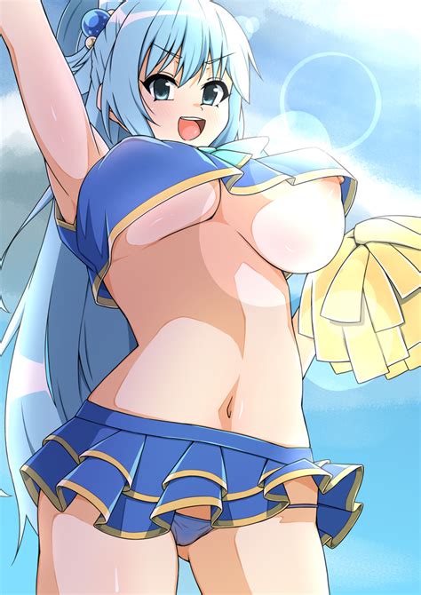 Rule 34 1girls Aqua Konosuba Armpits Arms Up Bikini Bottom Blue
