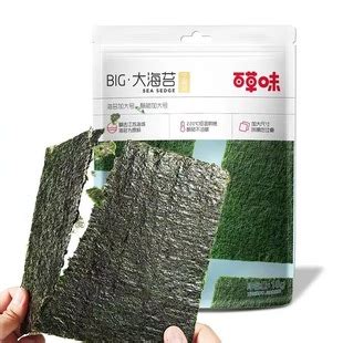 新品百草味BIG大海苔18g芝麻夹心海苔脆拌寿司即食大片装一件批发 阿里巴巴