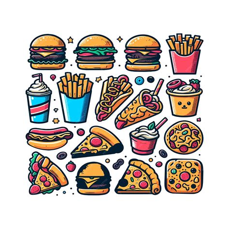 Vector Fast Food Collection Set Premium Ai Generated Vector
