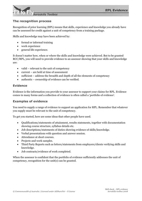 Prior Learning Assessment Portfolio Examples