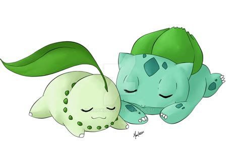 Bulbasaur And Chikorita By Marikots On Deviantart