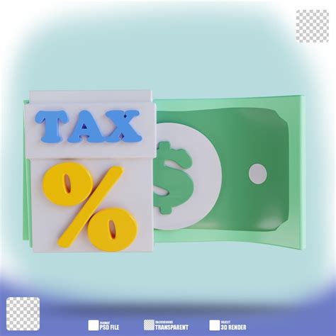 Premium PSD 3d Illustration Income Tax Percentage