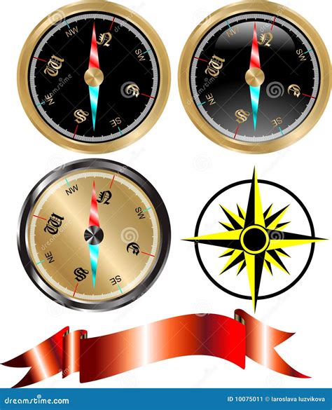 Vector Golden Compass Set Stock Vector Illustration Of Creative 10075011