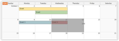 ASP NET Core Monthly Calendar NET JavaScript HTML DayPilot Code