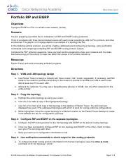 Portfolio RIP And EIGRP Instructions Pdf Portfolio RIP And EIGRP Objectives Configure