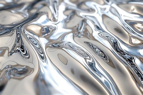 Abstract Metallic Surface With Fluid Reflective Patterns Premium Ai Generated Image