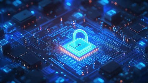 Cybersecurity Data Protection Digital Lock On Circuit Board Technology Abstract Illustration