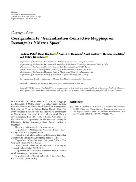 pdf corrigendum to “generalization contractive mappings on