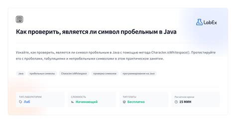 Как проверить является ли символ пробельным в Java Labex