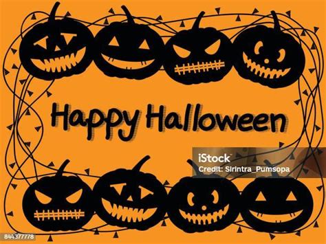 인사말 카드 포스터 배너 벡터 일러스트 레이 션에 대 한 호박 미소와 어두운 성 해피 할로윈 개념에 대한 스톡 벡터 아트 및