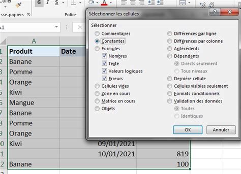 Tutoriel Excel Sélectionner toutes les cellules non vides