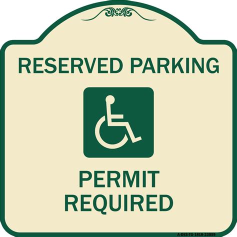 Signmission Designer Series Sign Reserved Parking Permit Required