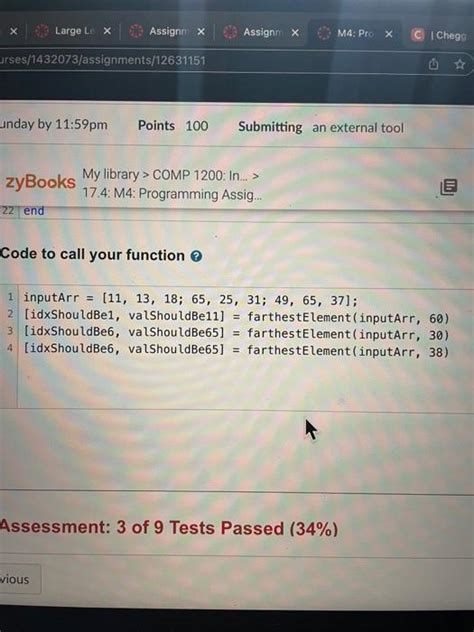 solved task wrie a function farthestelement that takes two