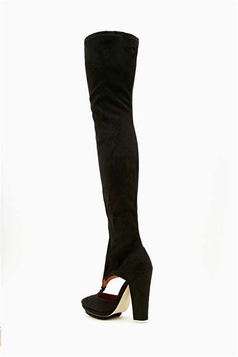 Lyst Nasty Gal Jeffrey Campbell Avril Thigh High Boot In Black