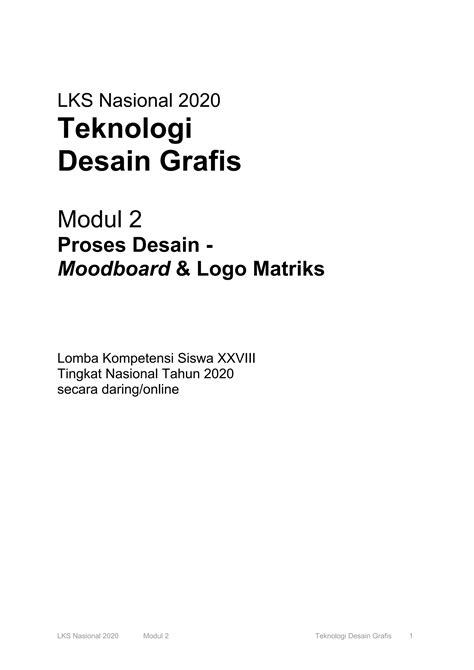 Modul Proses Desain Moodboard Logo Matriks Pdf