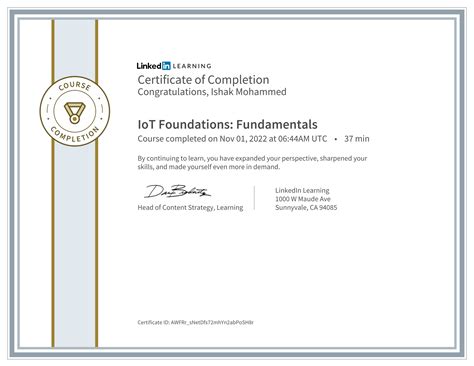 Ishak Mohammed On Linkedin Certificate Of Completion