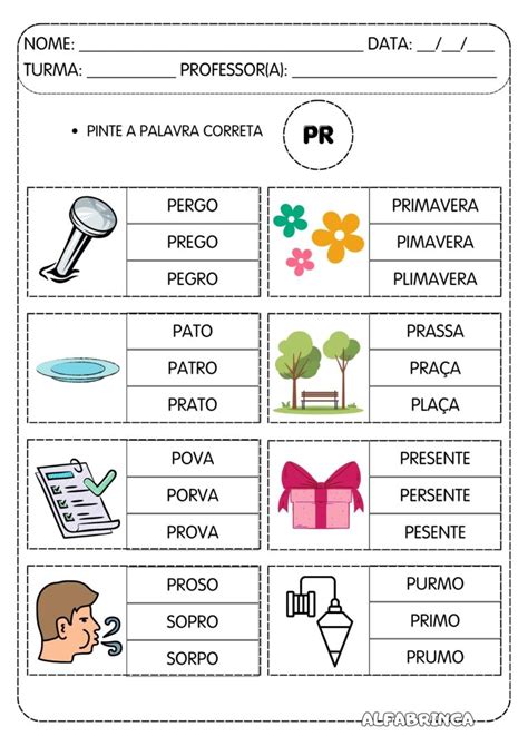Atividades Para Trabalhar Sílabas Complexas Pr Prontas Para