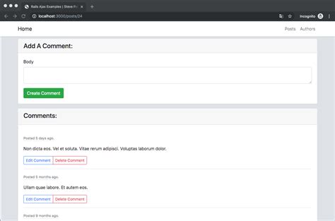 rails ajax examples without jquery