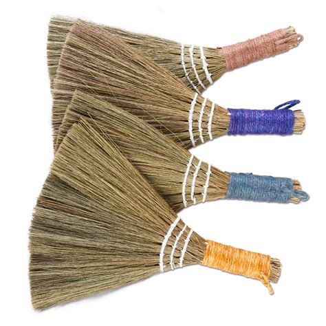 Straw Hand Held Duster Brooms With Jute Handle Tin Lizzies