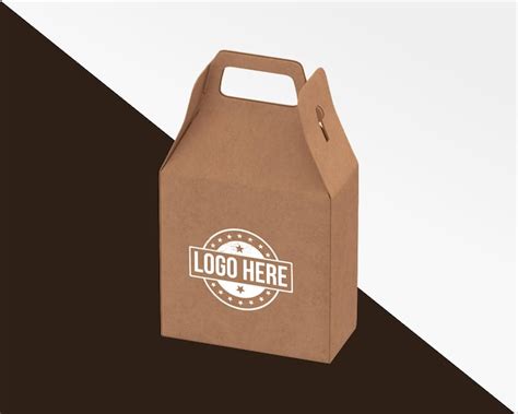 Premium Psd Paper Food Delivery Box Packaging Mockup Cardboard Box