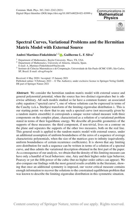 spectral curves variational problems and the hermitian matrix model