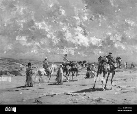 Victor Pierre Huguet Arabs On The March 37 601 Stock Photo Alamy