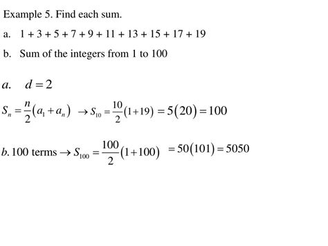 Ppt Arithmetic Sequences And Partial Sums Powerpoint Presentation Free Download Id 7083268