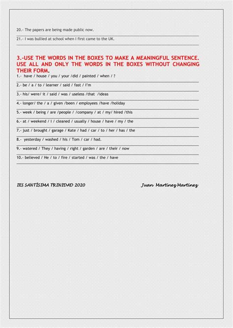 Passive Voice All Forms EBAU Selectivity Exercises Interactive Worksheet Meaningful