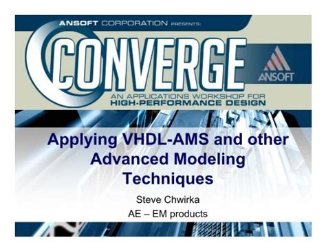 Applying Vhdl Ams And Other Advanced Modeling Techniques