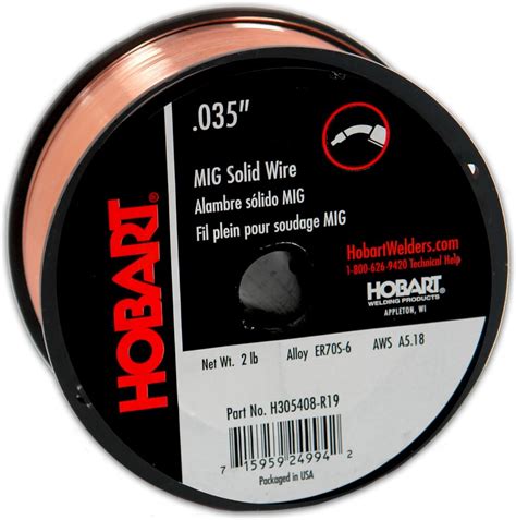Hobart H305406 R19 2 Pound ER70S 6 Carbon Steel Solid Welding Wire 0
